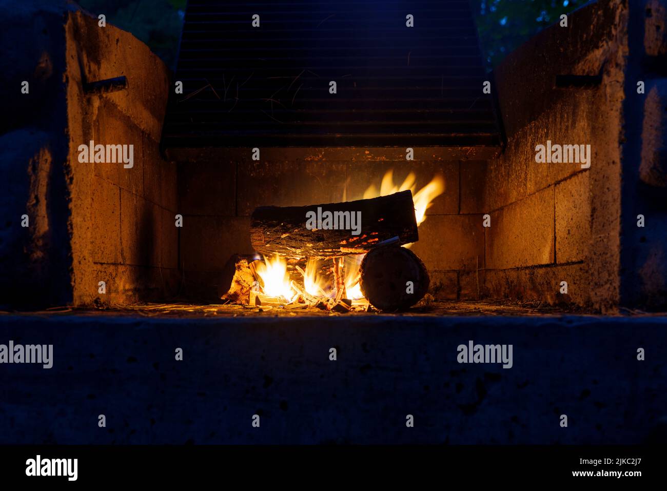 Brick Fireplace in garden. Design Street Fireplace and built by brick ...