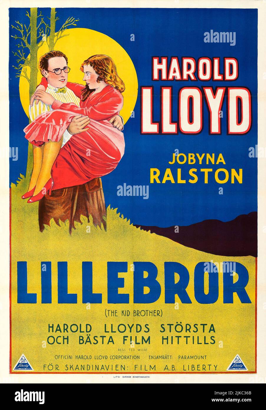 Lillebror - The Kid Brother (Paramount, 1927). Swedish film poster feat ...