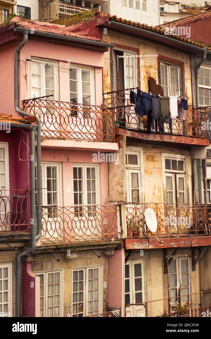 A vertical shot of balconies Stock Photo - Alamy