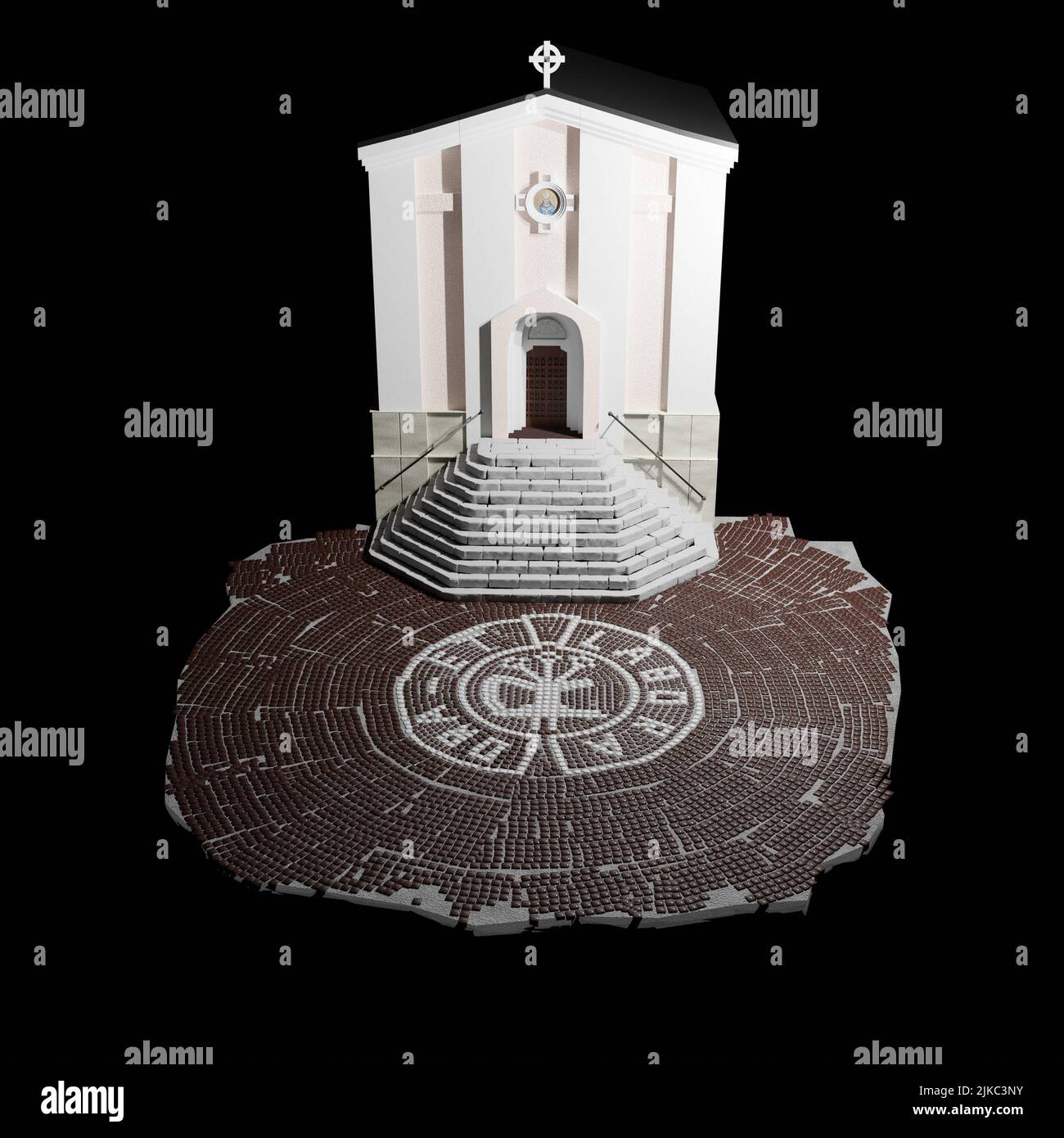 Italian church 3d illustration Stock Photo - Alamy