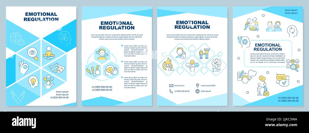 Emotional regulation turquoise brochure template Stock Vector Image ...