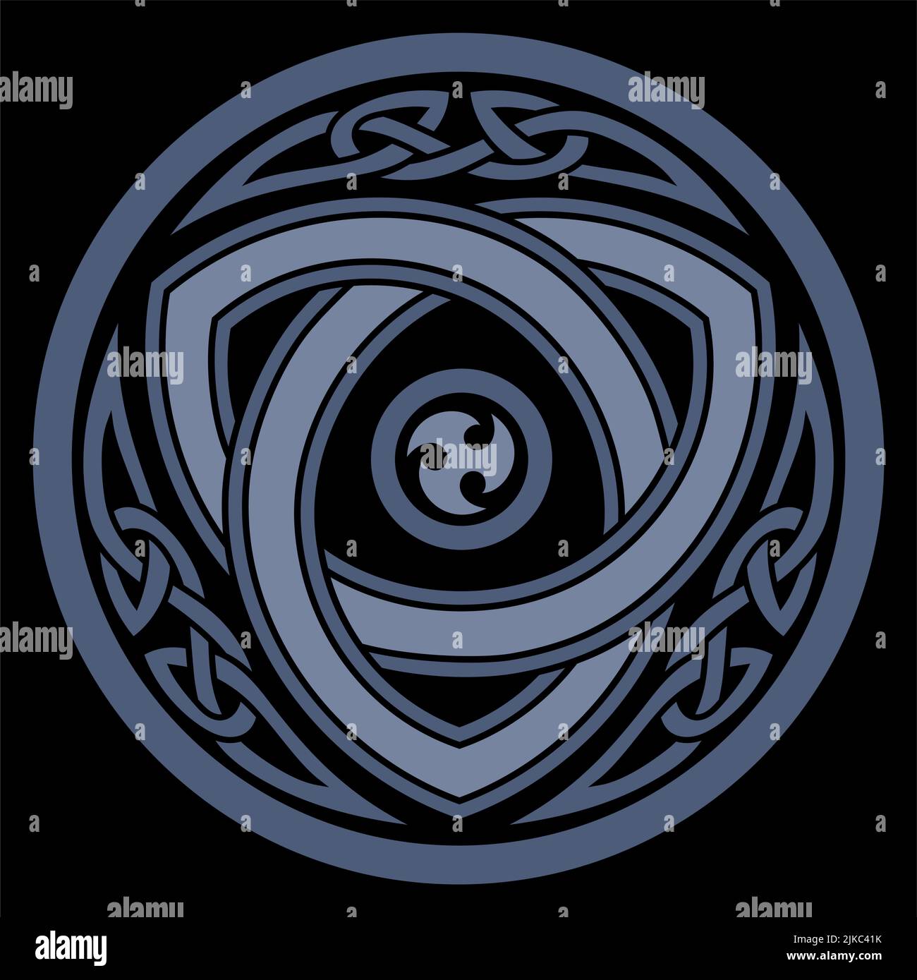 Scandinavian Viking design. Round Celtic design in Old Norse style ...