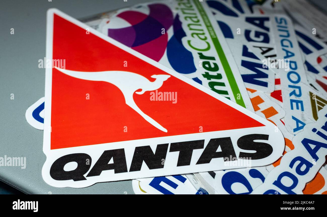 December 6, 2021, Sochi, Russia. The emblem of the Australian airline ...