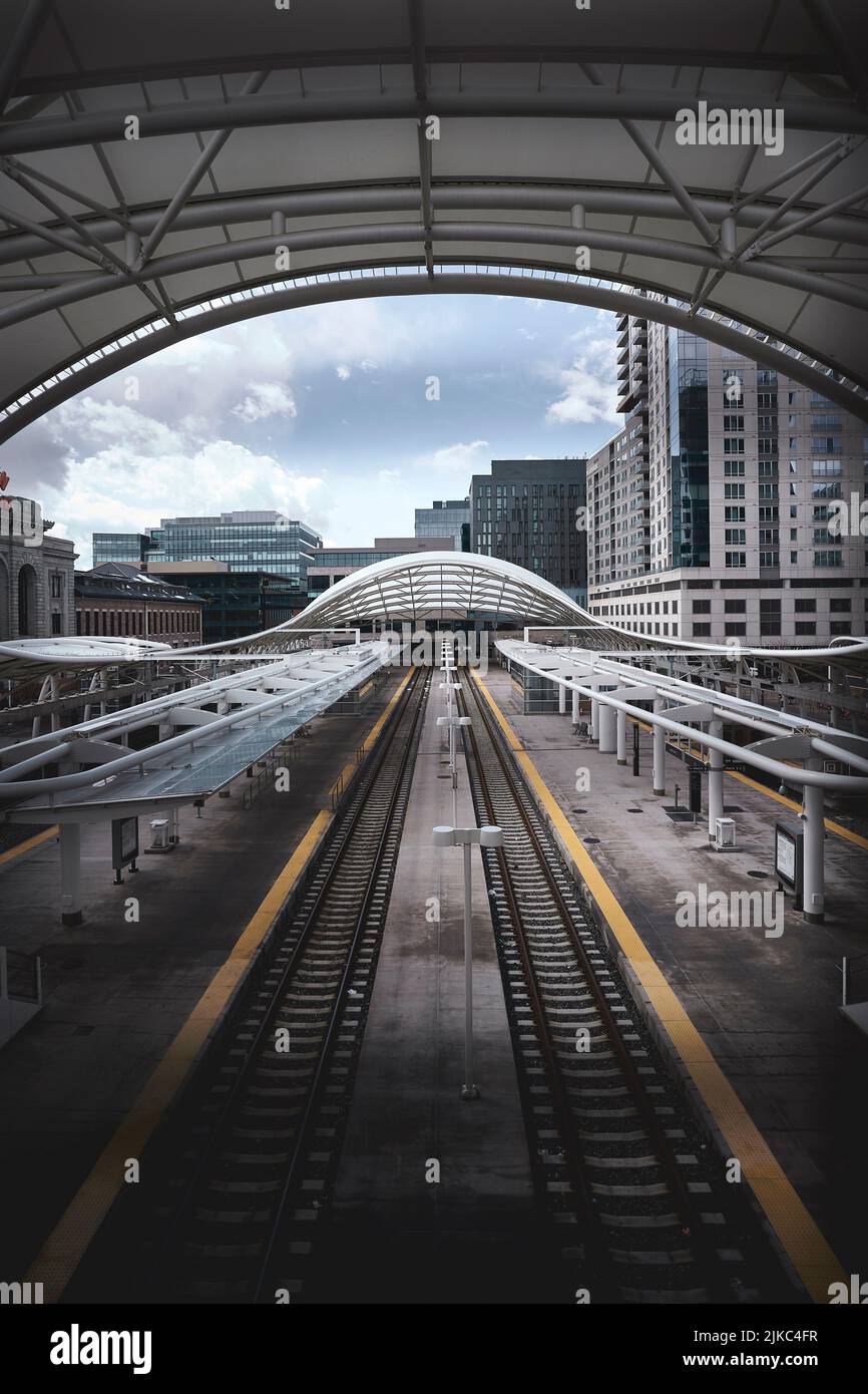A view of a railway under the bridge Stock Photo - Alamy
