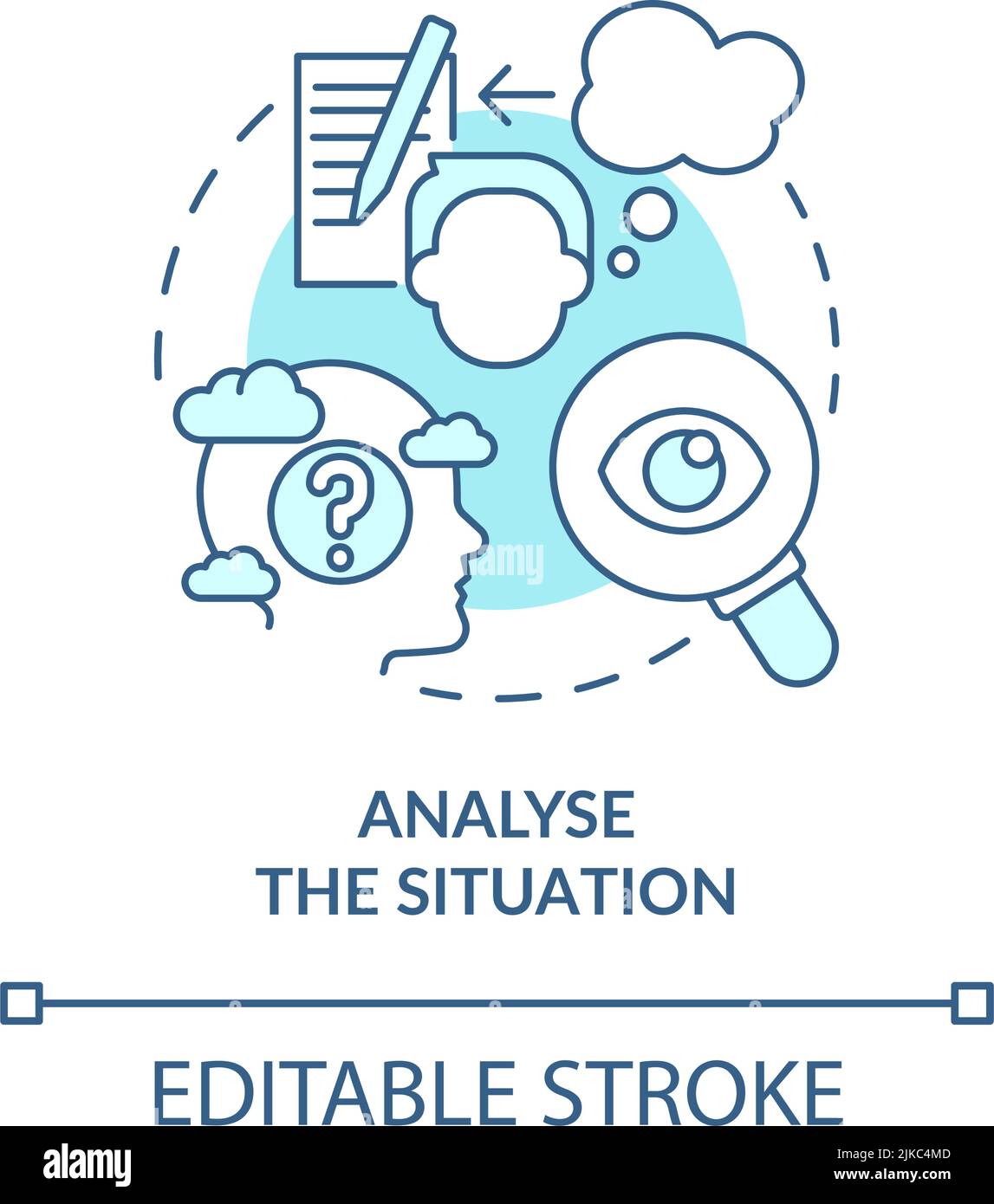 Analyse situation turquoise concept icon Stock Vector Image & Art - Alamy