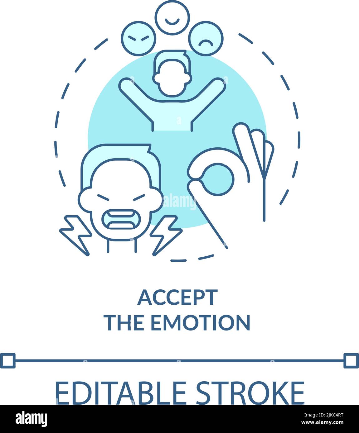 Accept emotion turquoise concept icon Stock Vector Image & Art - Alamy