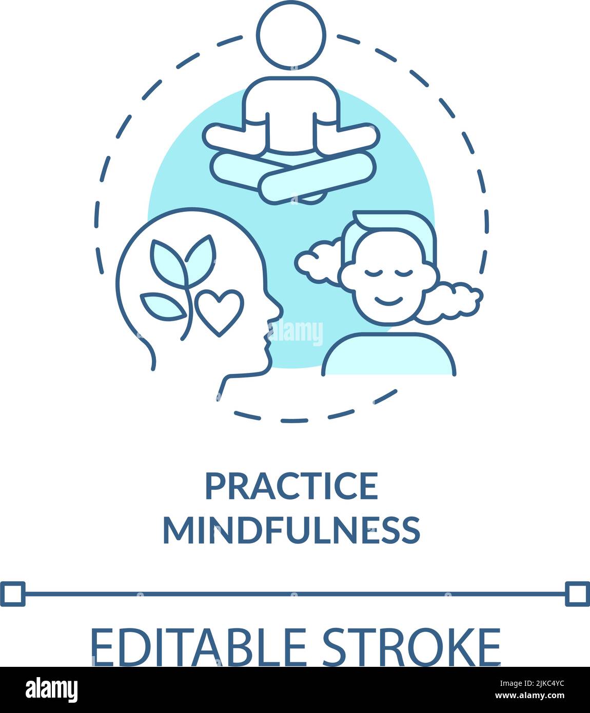 Practice mindfulness turquoise concept icon Stock Vector Image & Art ...
