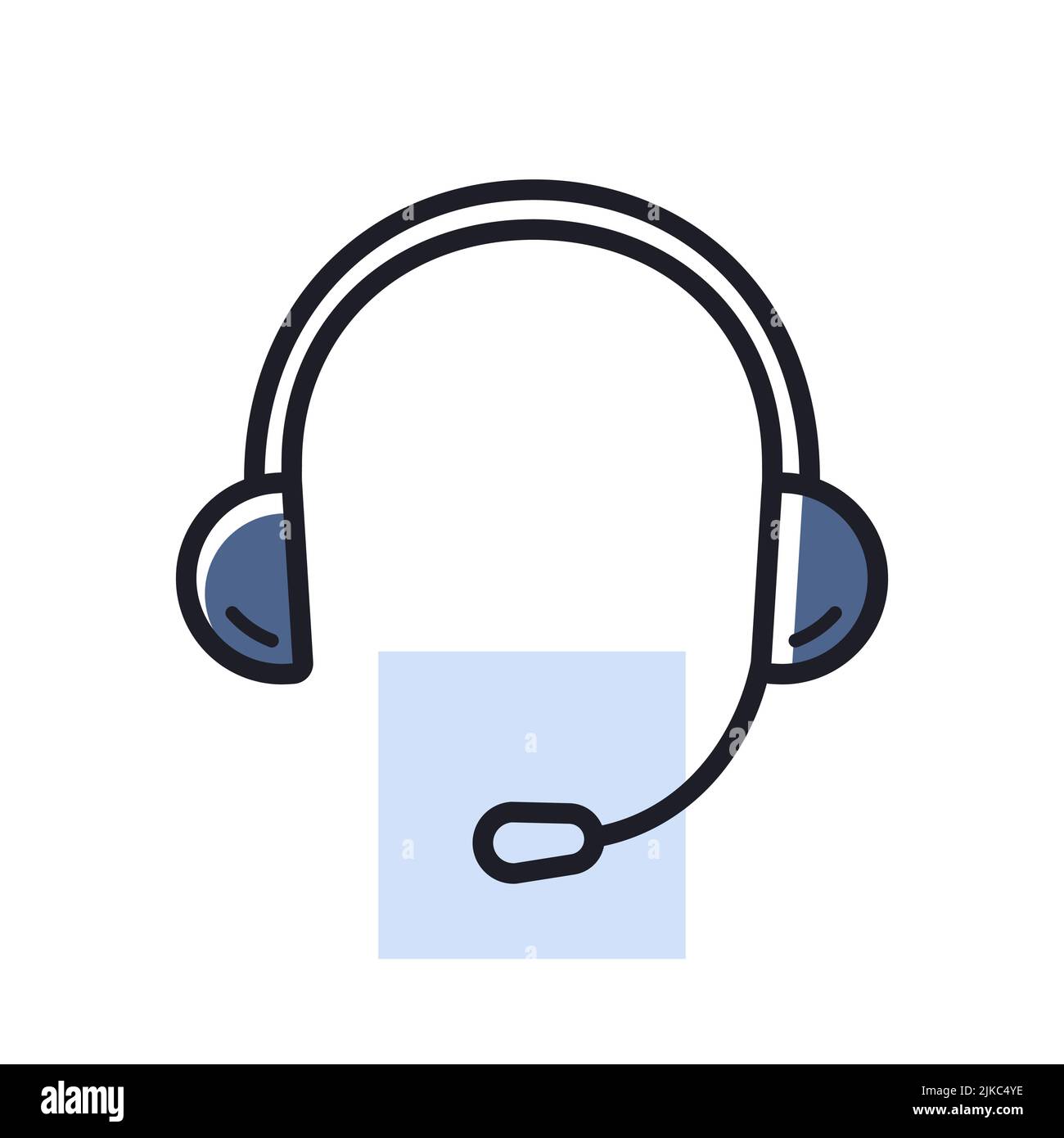 Headset. Headphones with microphone vector isolated icon. Graph symbol ...