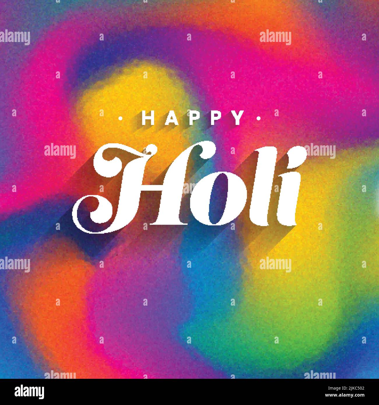 White Happy Holi Font Against Blurred Colorful Powder (Gulal ...