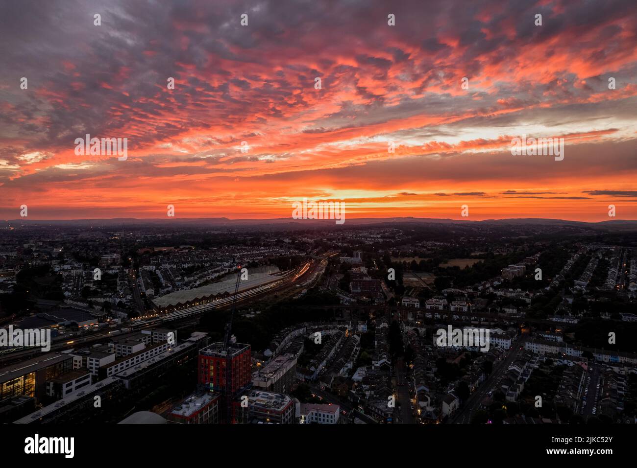 Spectacular sunset city panorama of Brighton, UK Stock Photo - Alamy