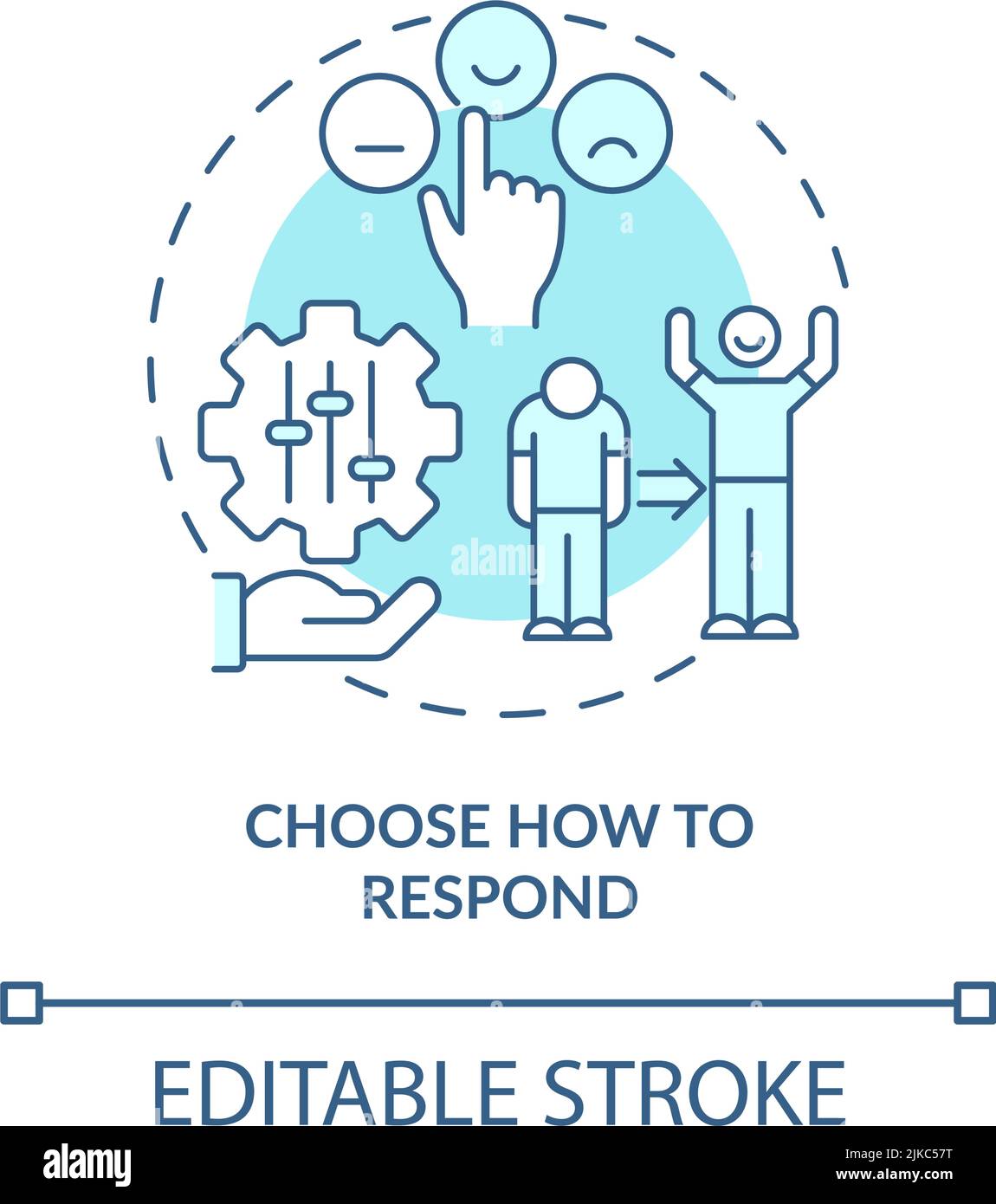 Choose how to respond turquoise concept icon Stock Vector Image & Art ...