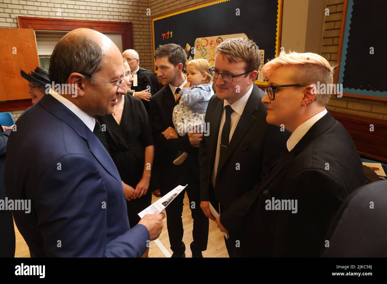 (left to right) The Secretary of State for Northern Ireland, Shailesh ...
