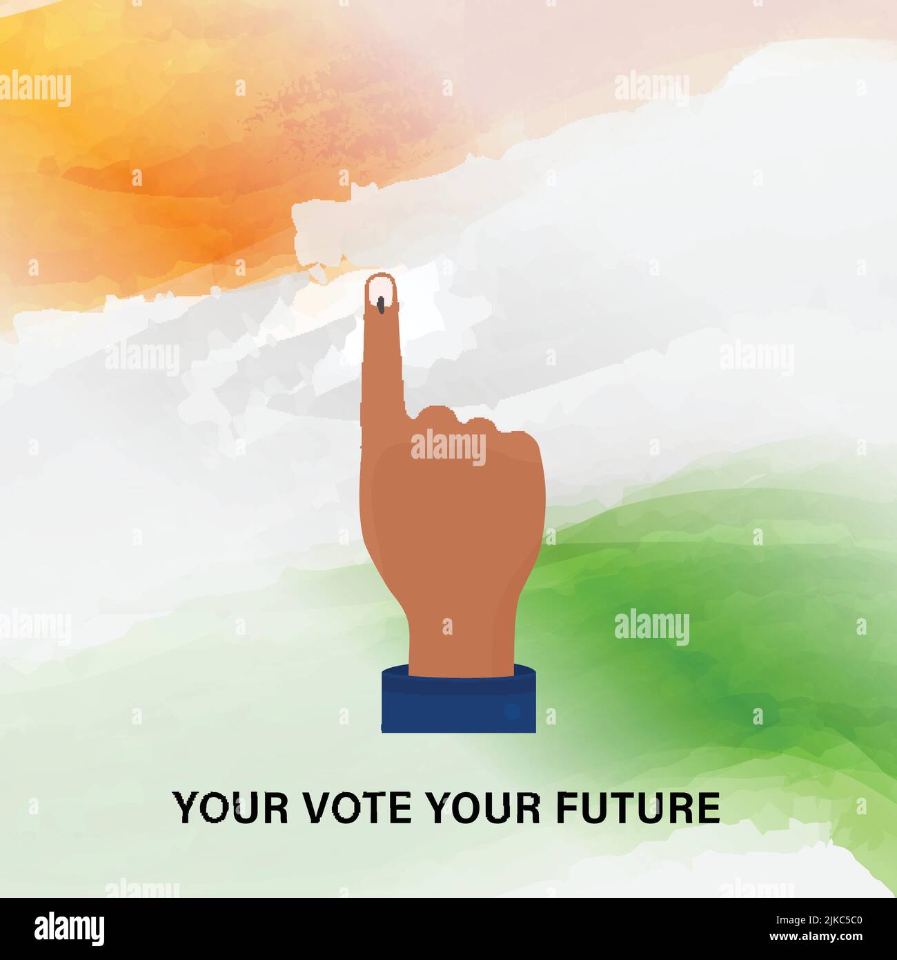 Your Vote Your Future Font With Voting Sign In Indian Voter Hand On ...