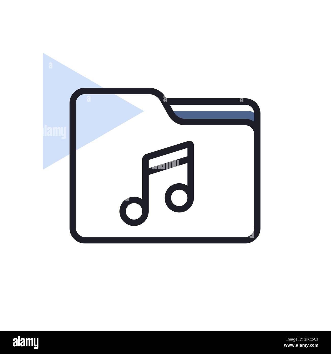 File folder with music note vector isolated icon. Music sign. Graph ...
