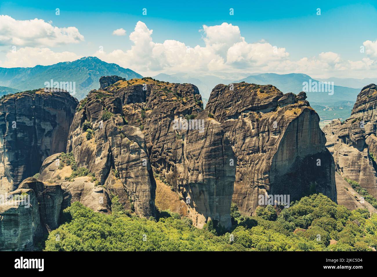 Naturally beautiful rock formations of Meteora, famous Greek ...