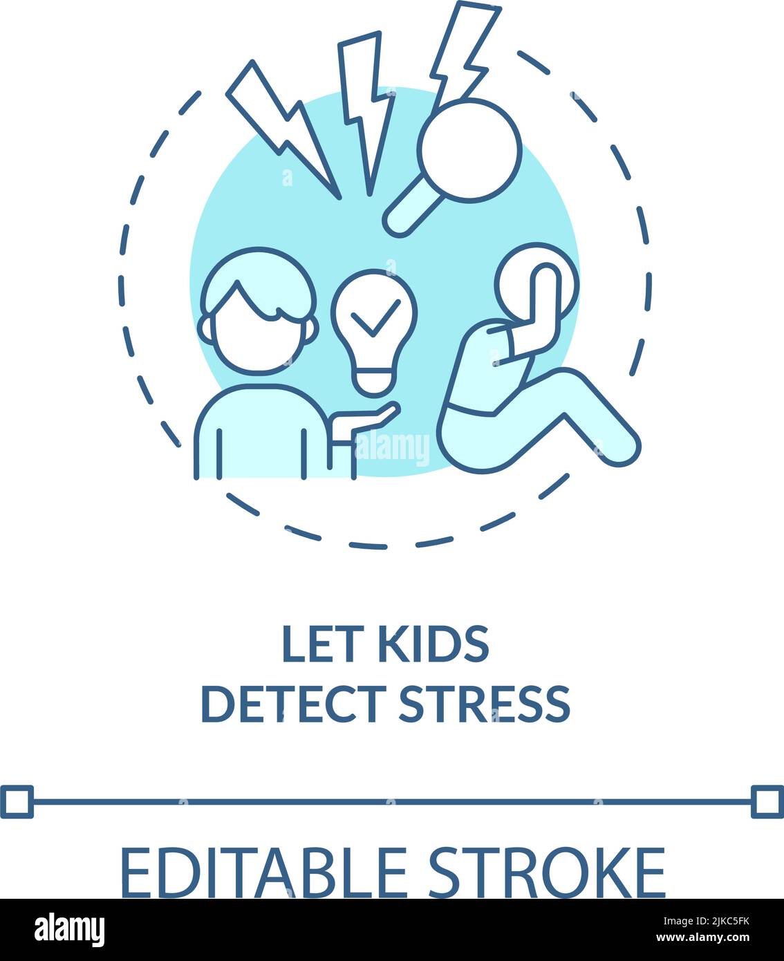 Let kids detect stress turquoise concept icon Stock Vector Image & Art ...