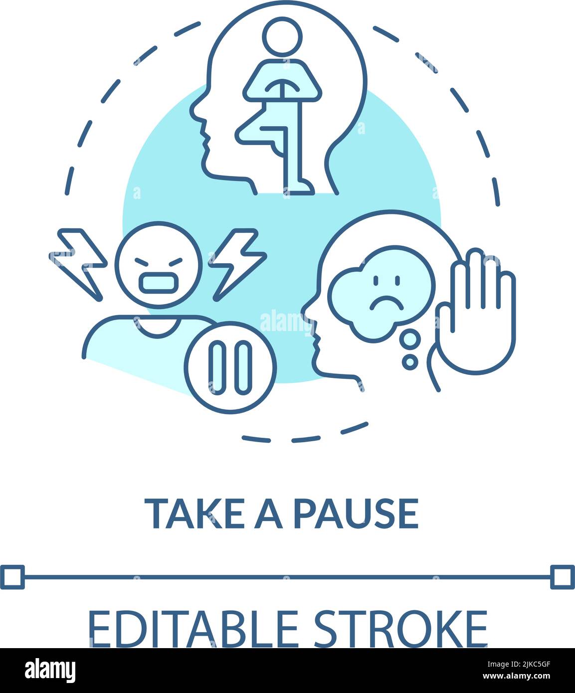 Pause icon linear logo Stock Vector Images - Alamy