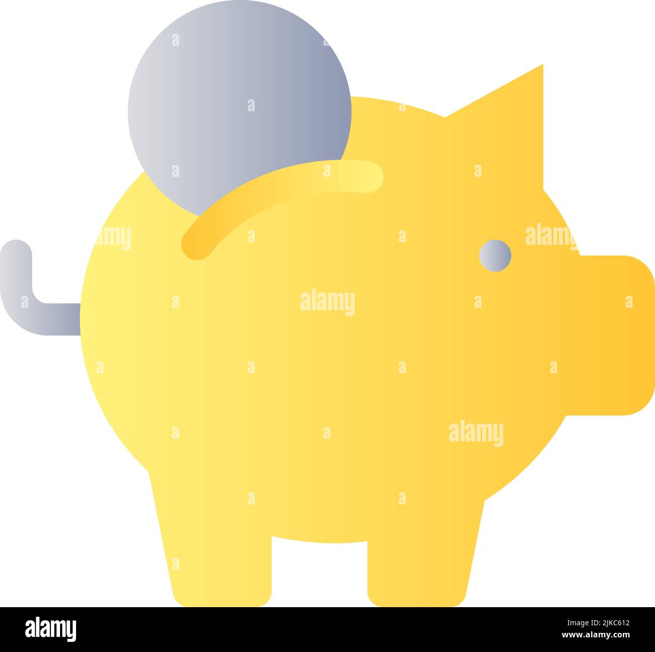 Put coin into piggy bank flat gradient color ui icon Stock Vector Image ...