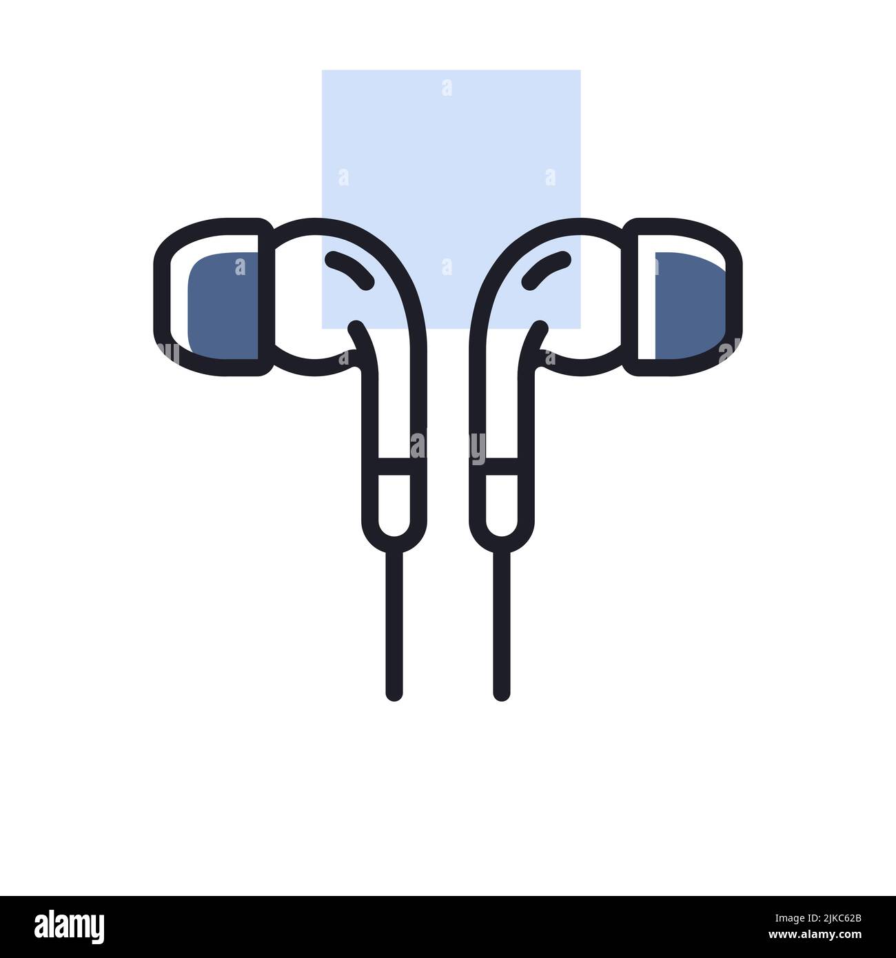 Earbuds headphone vector icon. Music sign. Graph symbol for music and ...