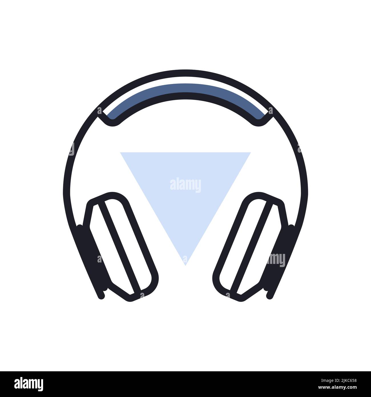 Over-ear headphones vector isolated icon. Graph symbol for music and ...
