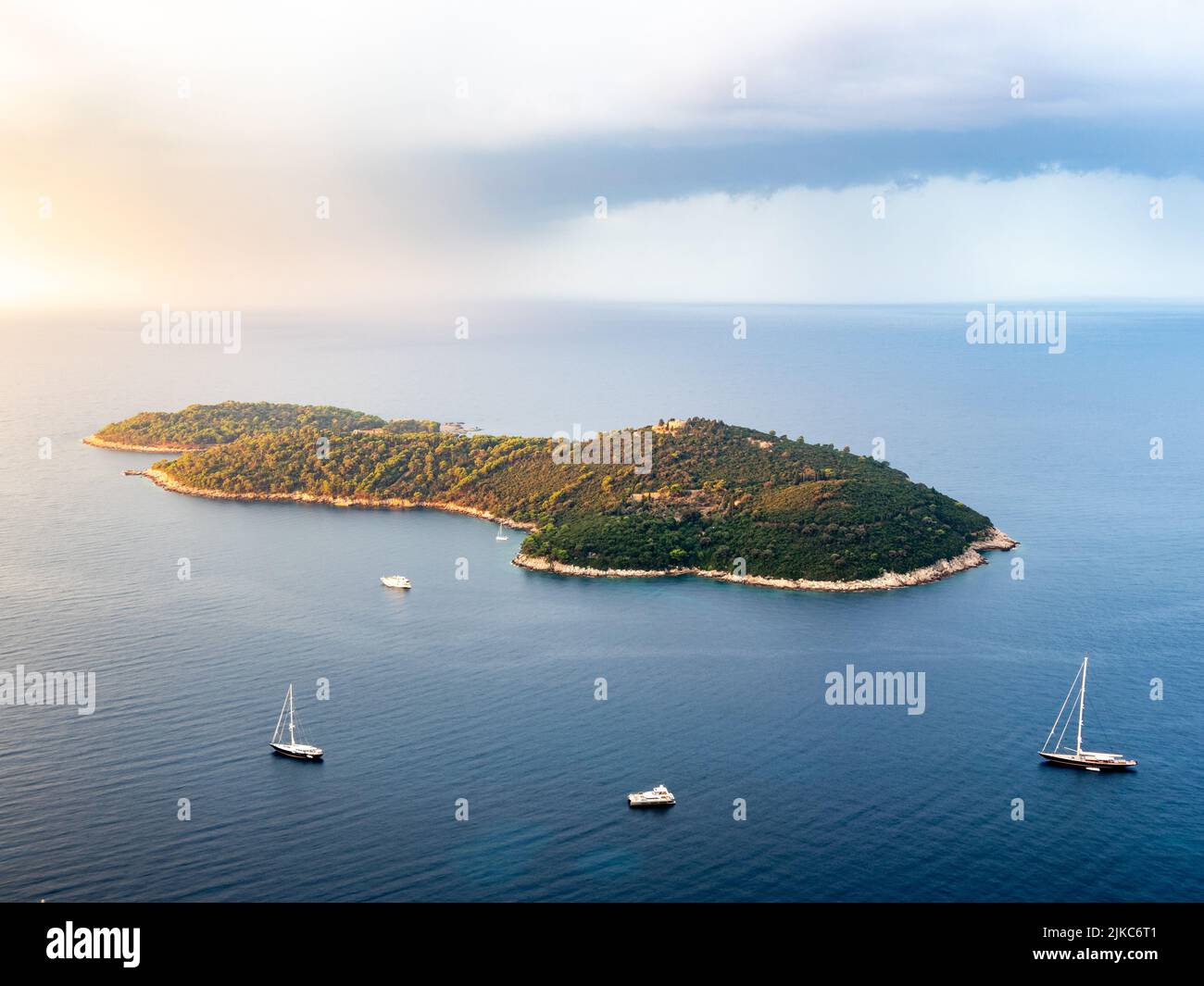 An aerial view of Lokrum Island in Dubrovnik, Croatia Stock Photo - Alamy