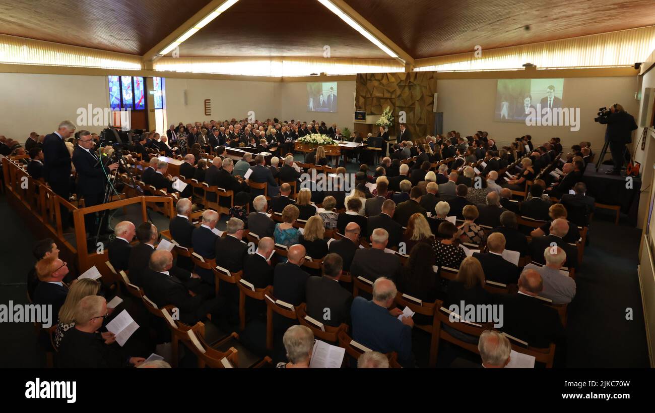 A general view of the funeral of former Northern Ireland first minister ...