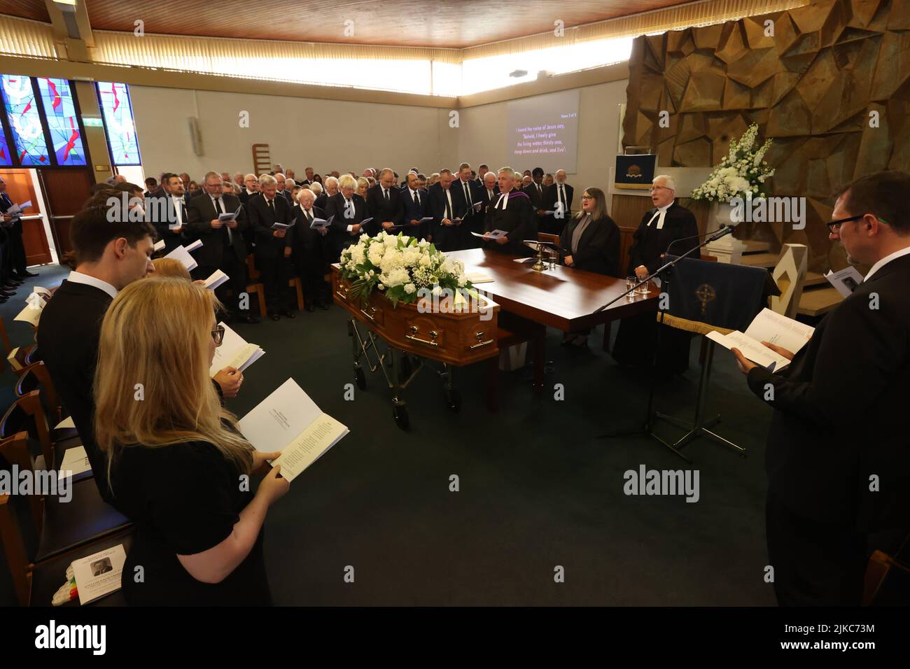 A general view of the funeral of former Northern Ireland first minister ...