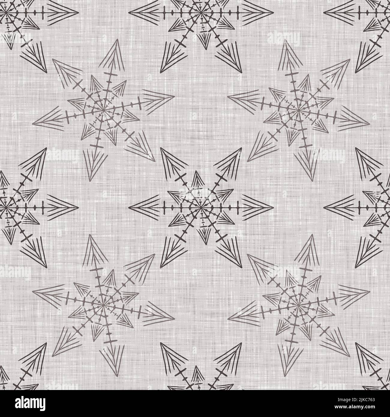 Seamless christmas snowflake woven linen pattern. Two tone seasonal ...