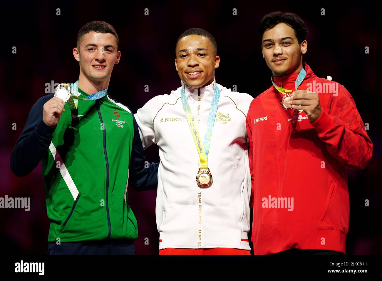 England's Joe Fraser (gold), Northern Ireland's Rhys McClenaghan ...