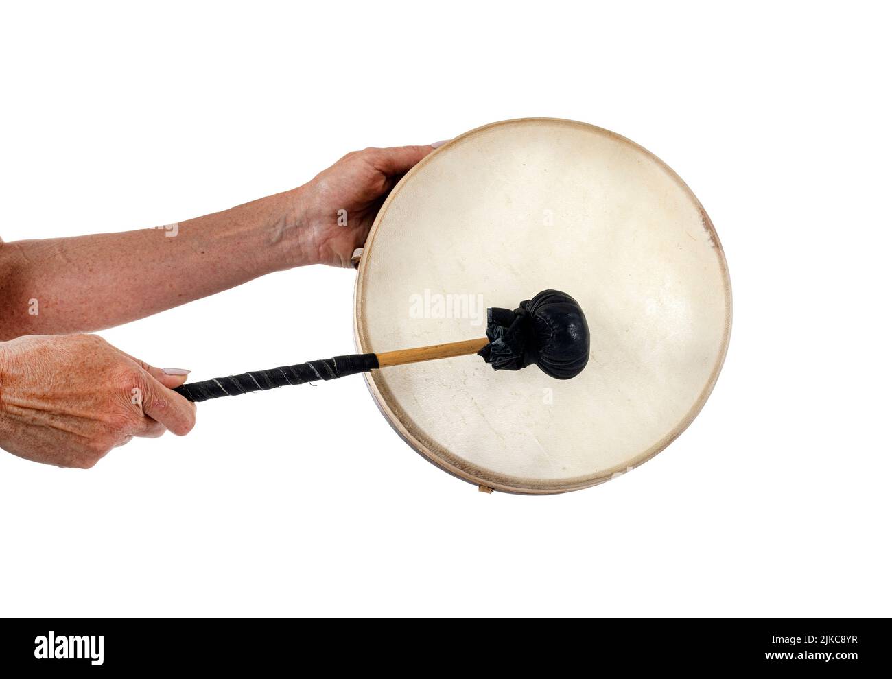 traditional tambourin in front of white background Stock Photo - Alamy