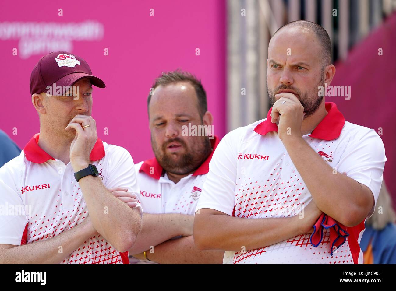 Team England's Jamie Chestney in action during the Men's Triples Gold ...