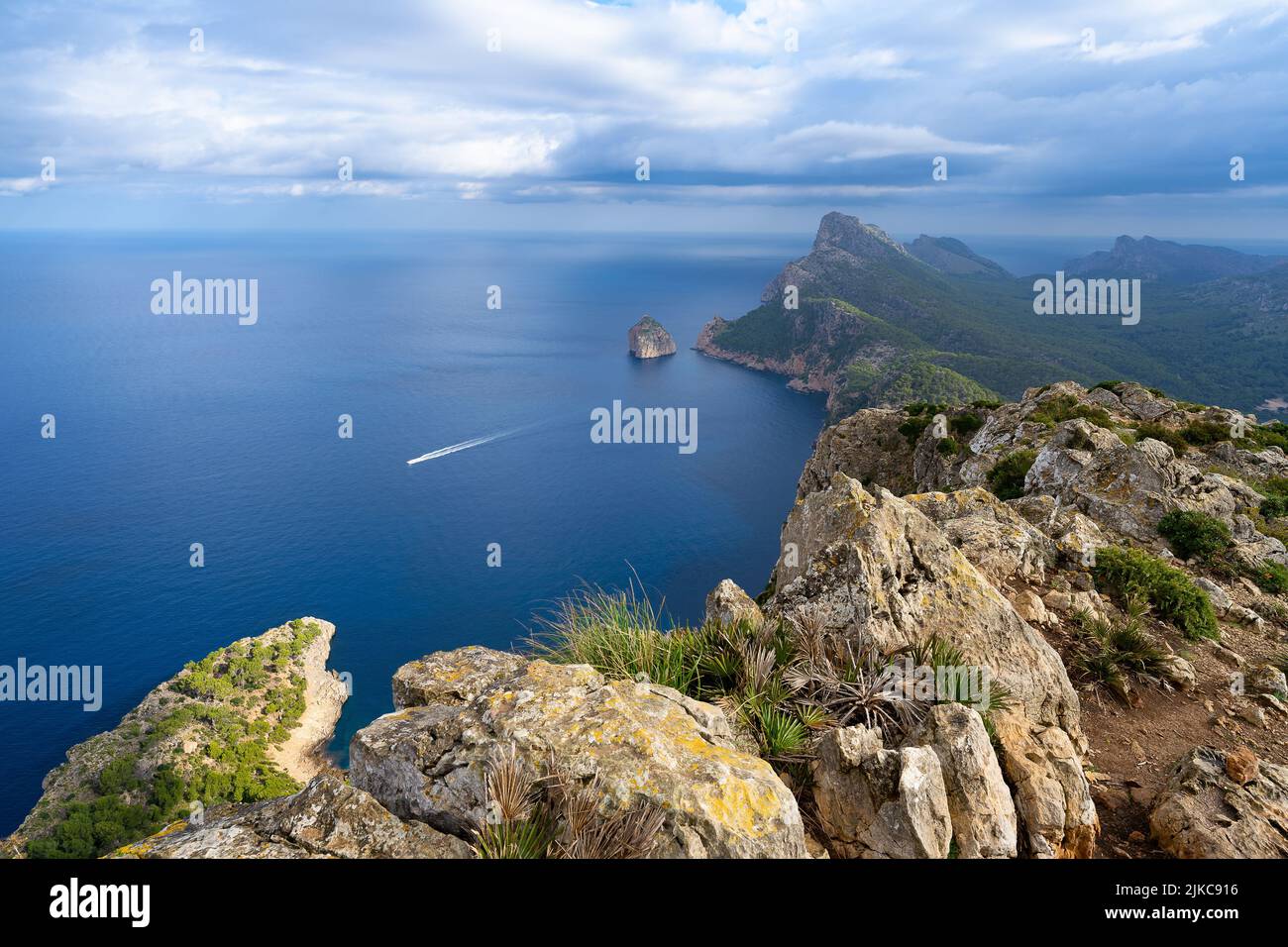 An aerial view of the Talaied Albercutx, Formentor Peninsula in the ...