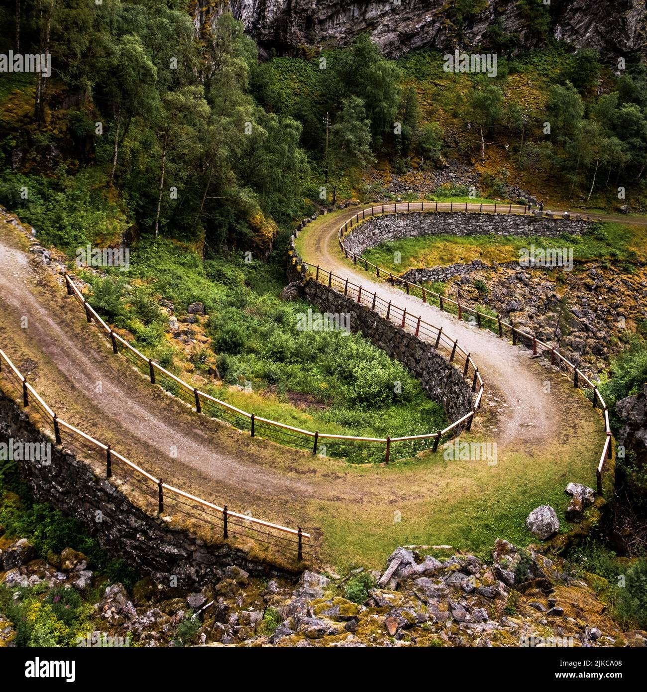 A historic hiking trail with a beautiful nature in Kongevegen, Norway ...