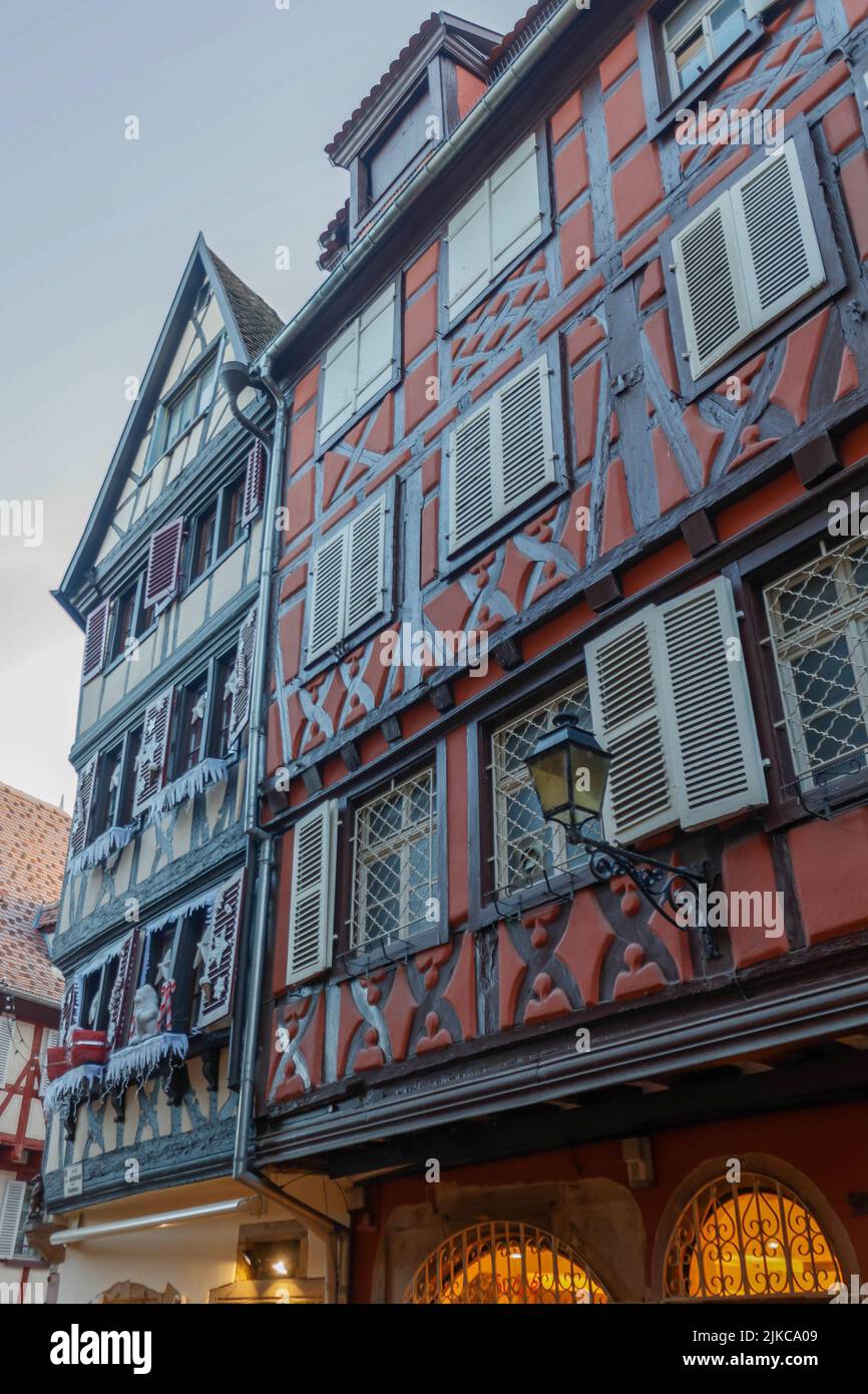 A Low angle Exterior design Timber framing architectural style building ...