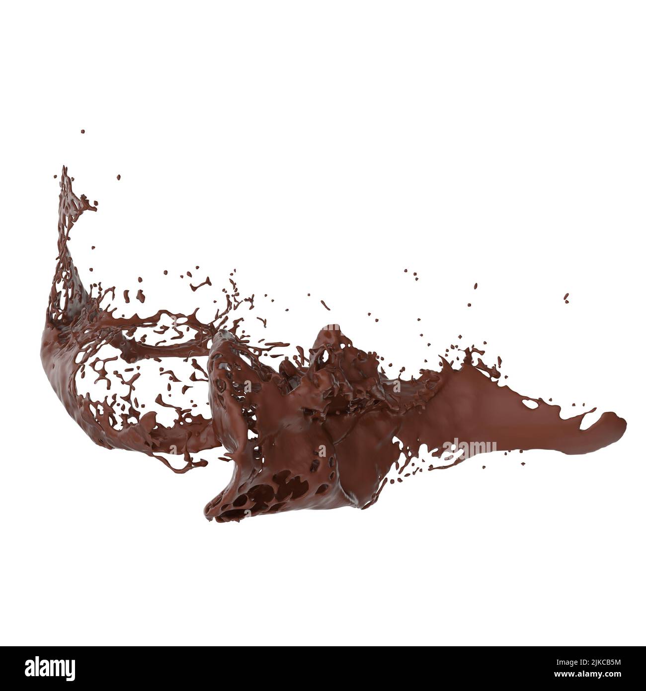 3D illustration of realistic chocolate splash Stock Photo - Alamy