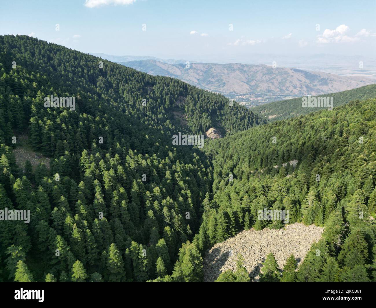 An aerial view of beautiful mountains in Bitola, Macedonia Stock Photo ...