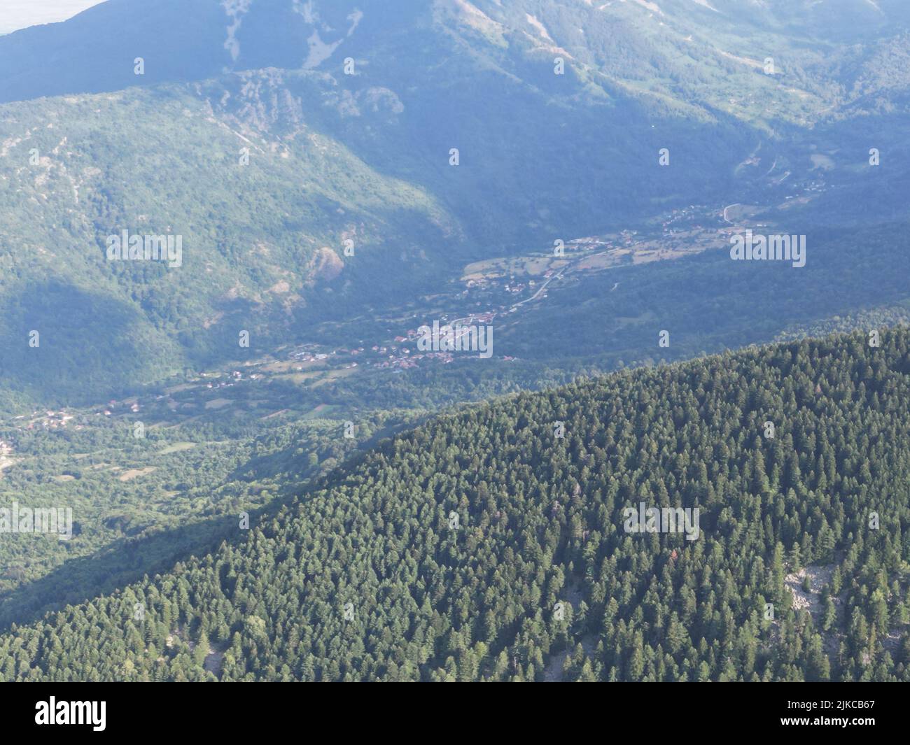 An aerial view of beautiful mountains in Bitola, Macedonia Stock Photo ...