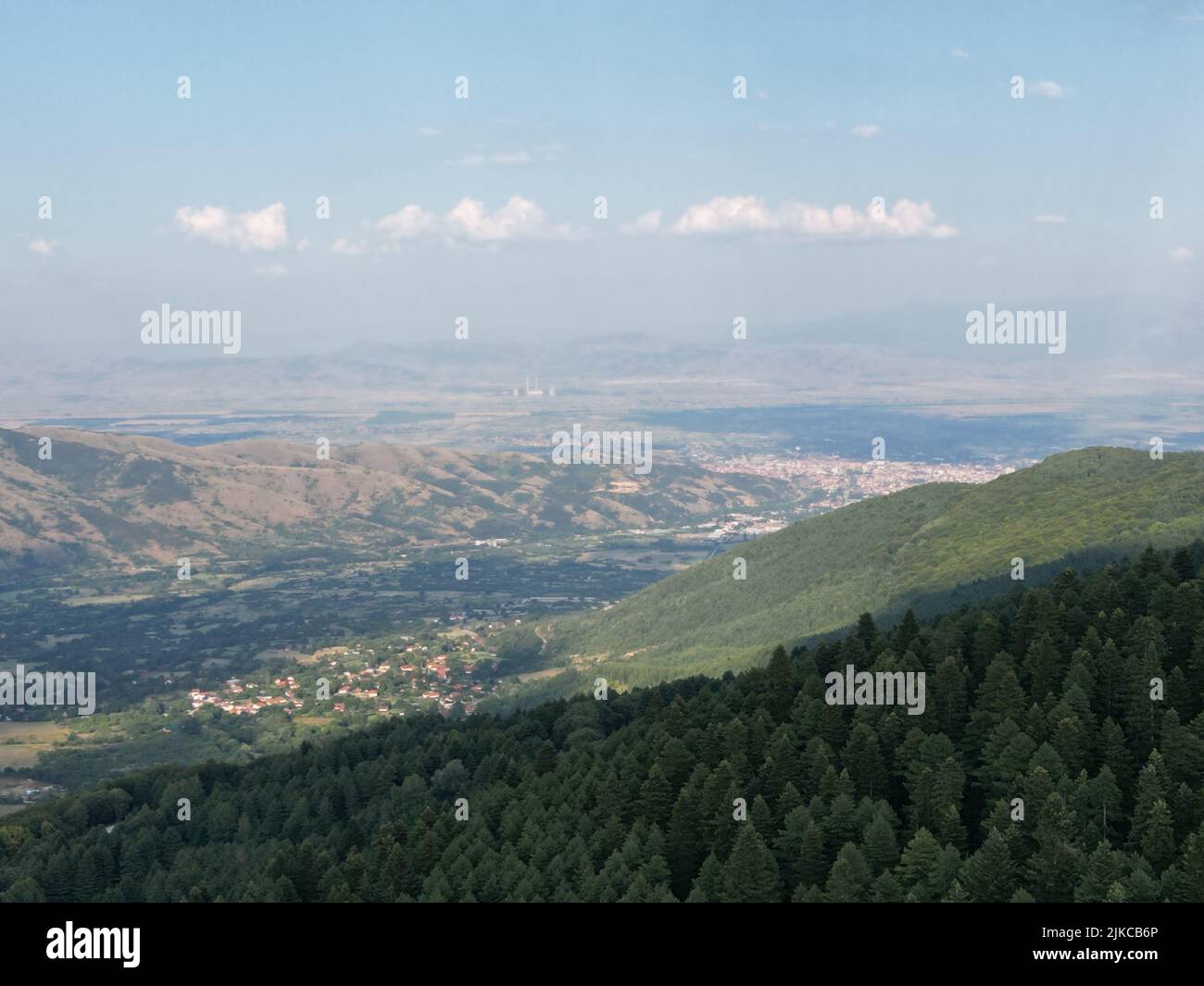An aerial view of beautiful mountains in Bitola, Macedonia Stock Photo ...