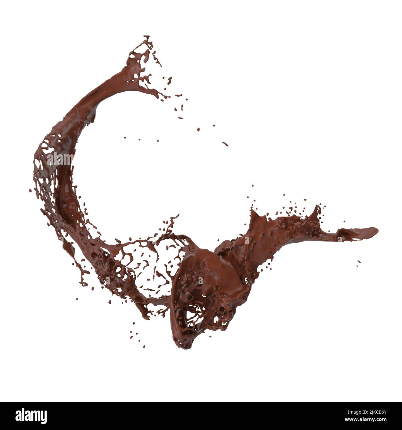 3D illustration of realistic chocolate splash Stock Photo - Alamy