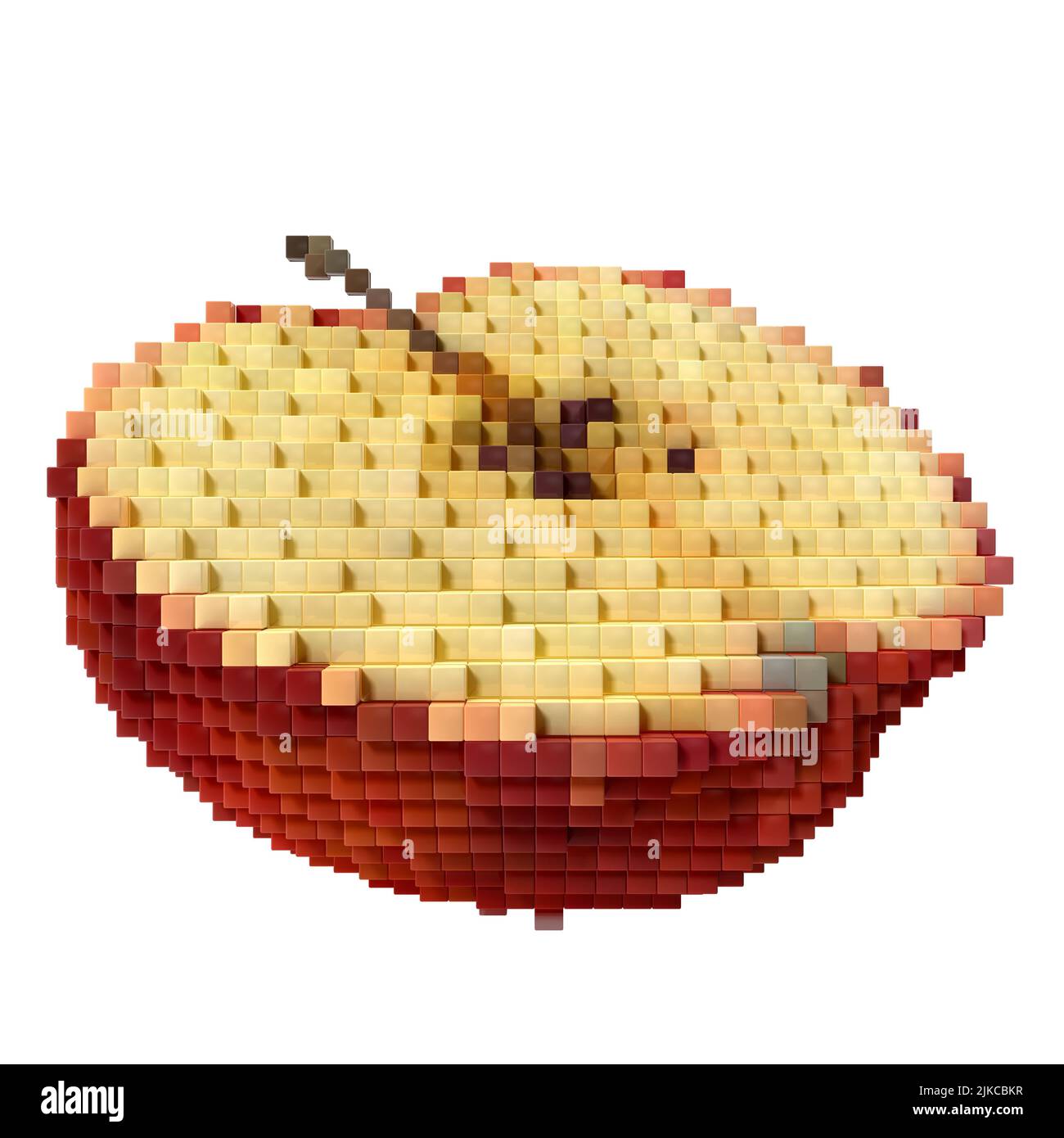 3D Illustration of Pixelized Apple Stock Photo - Alamy