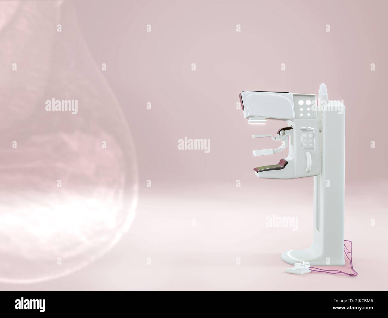 Mammography device for screening breast cancer in hospital on pink ...