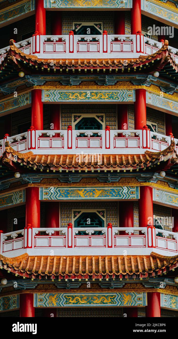 A vertical closeup of a beautiful Asian style temple exterior Stock ...