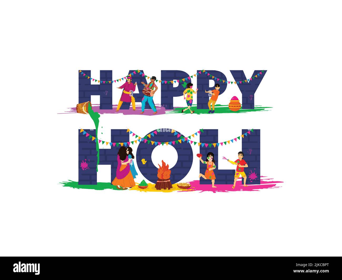 Indian girl celebrating holi festival Cut Out Stock Images & Pictures ...
