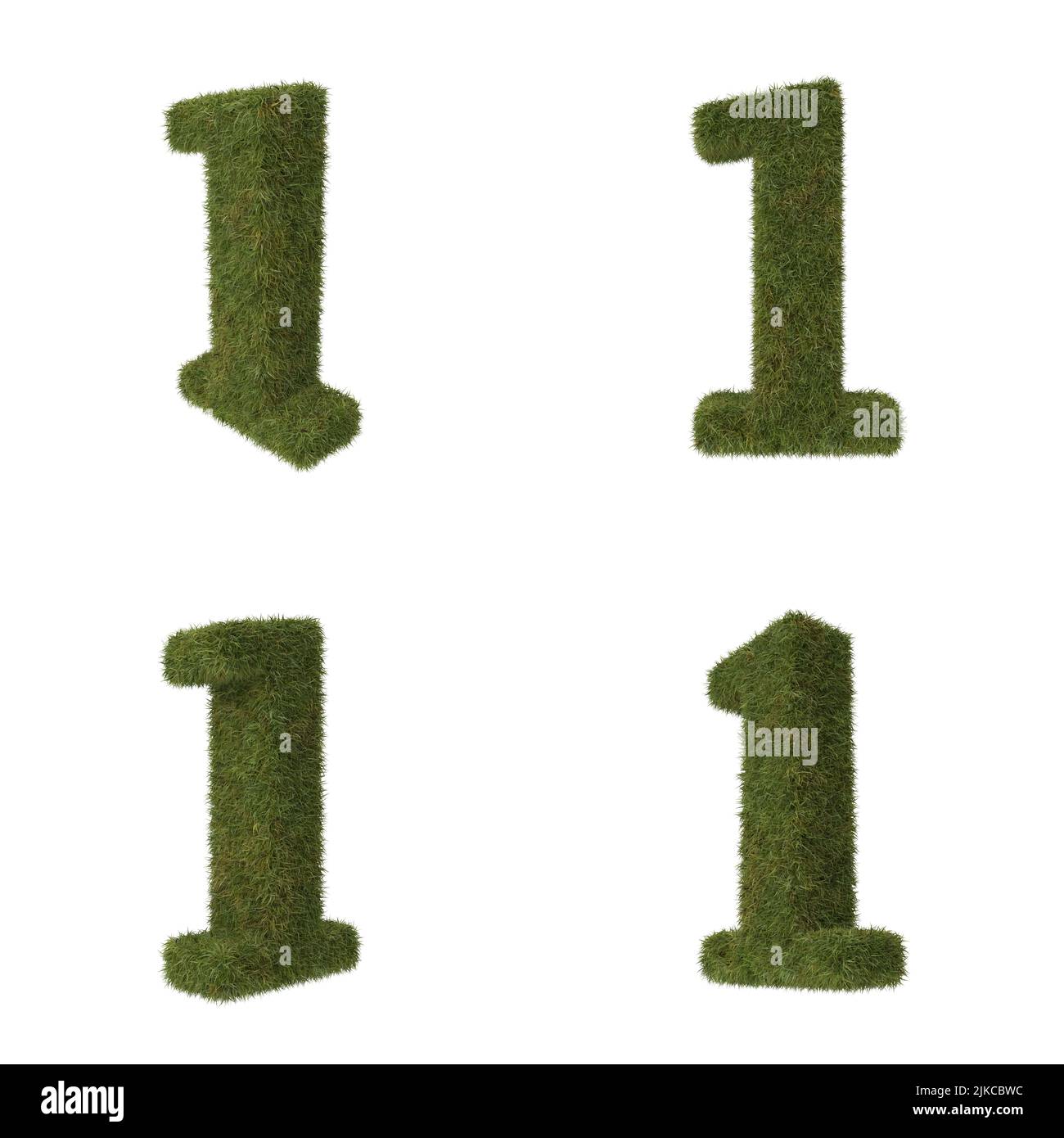 3D illustration of Grass numbers Stock Photo - Alamy