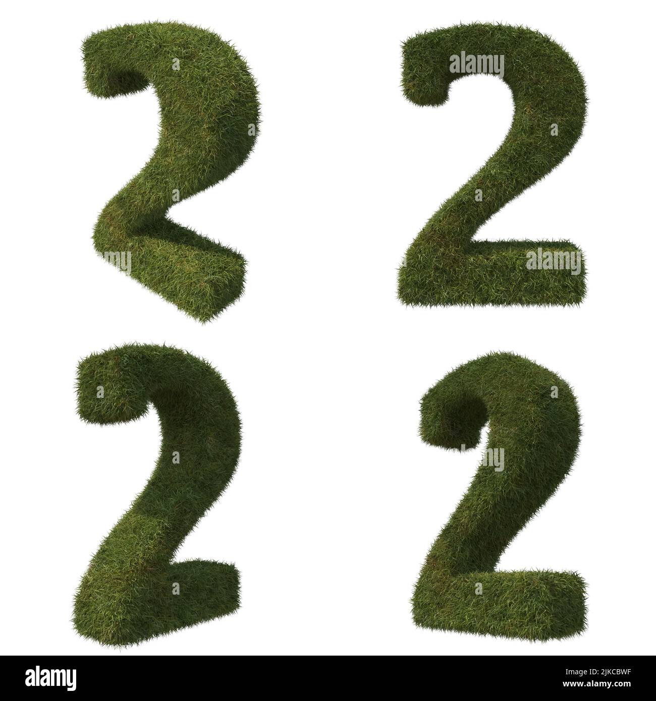 3D illustration of Grass numbers Stock Photo - Alamy