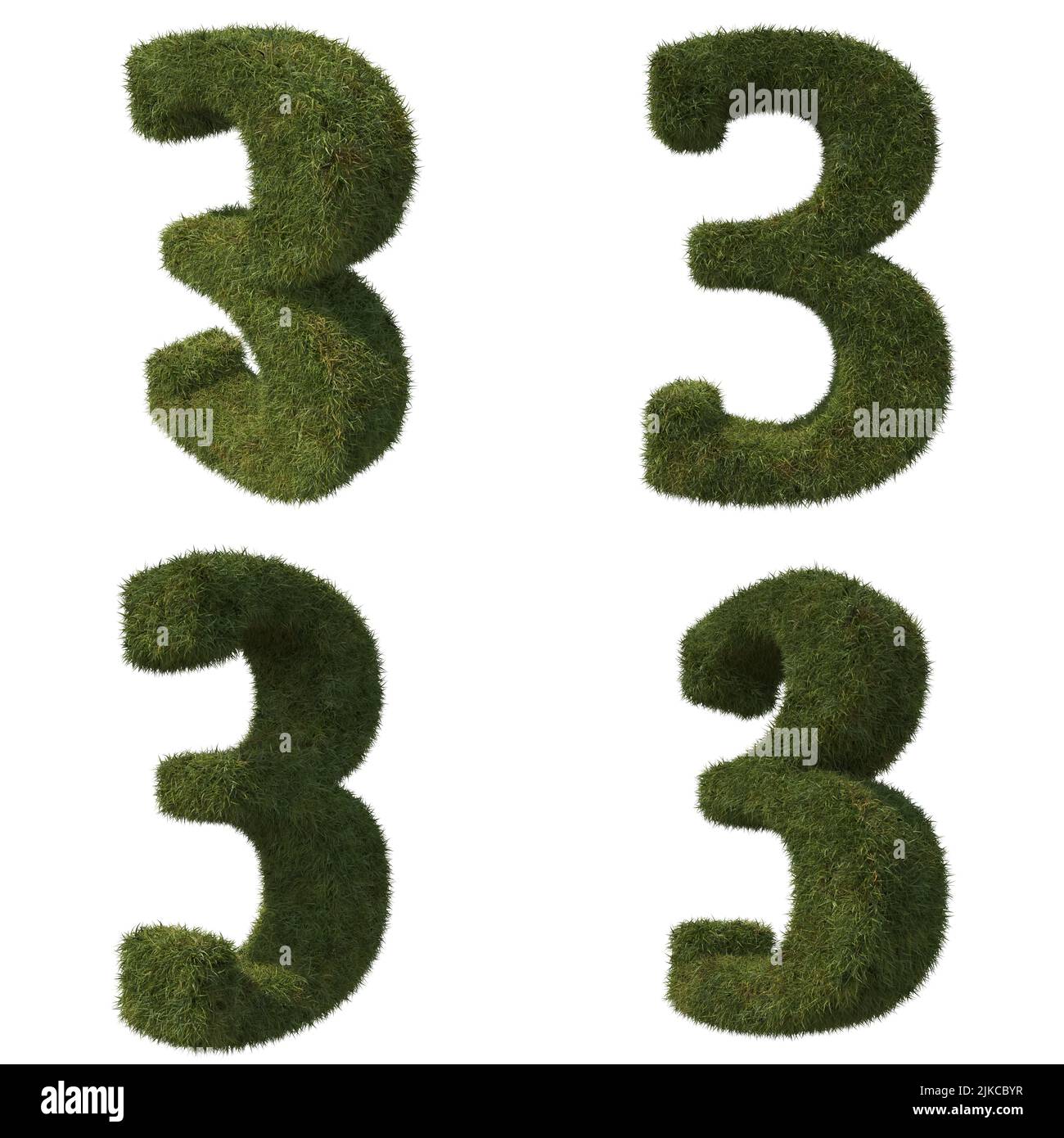 3D illustration of Grass numbers Stock Photo - Alamy