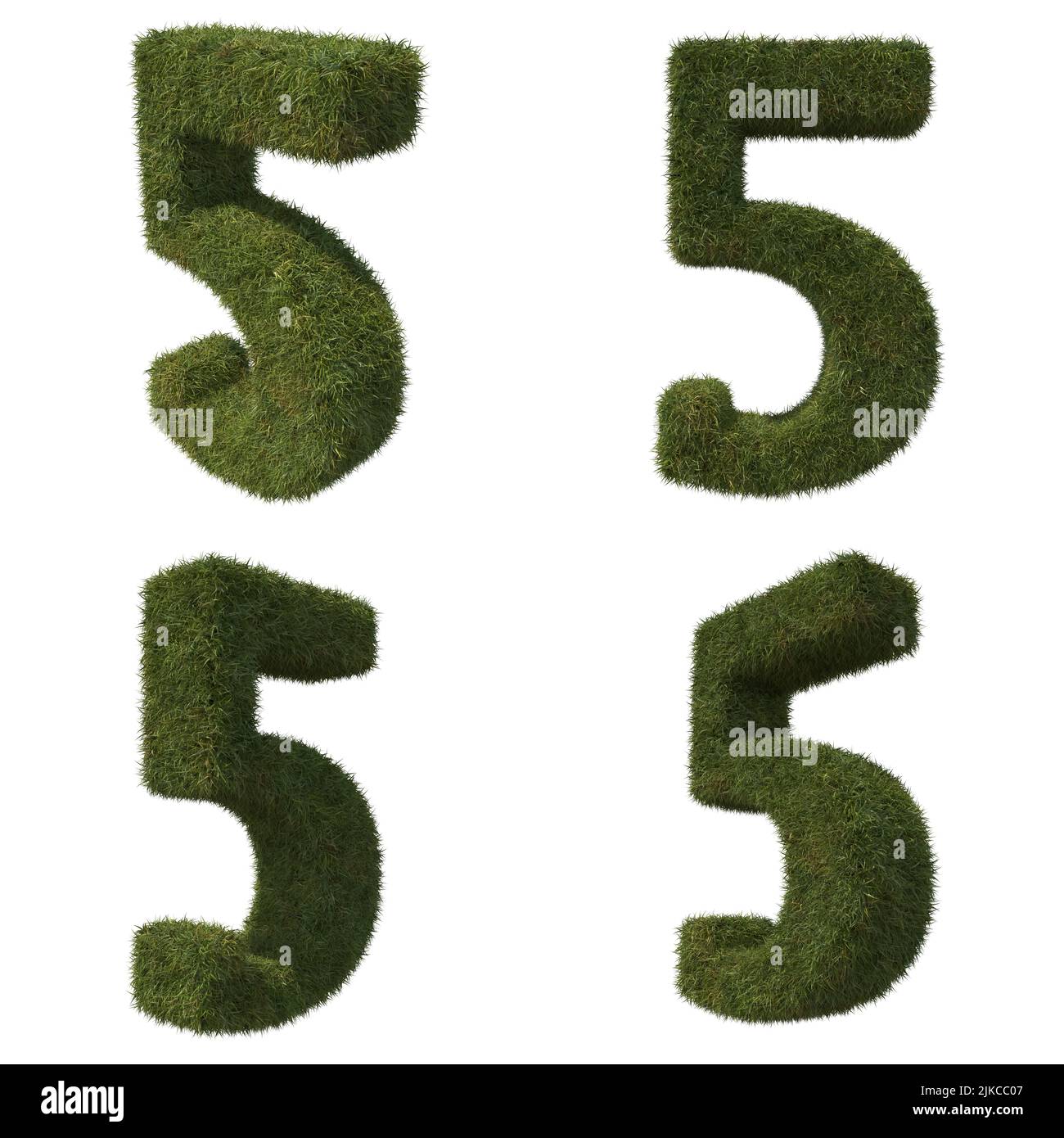 3D illustration of Grass numbers Stock Photo - Alamy