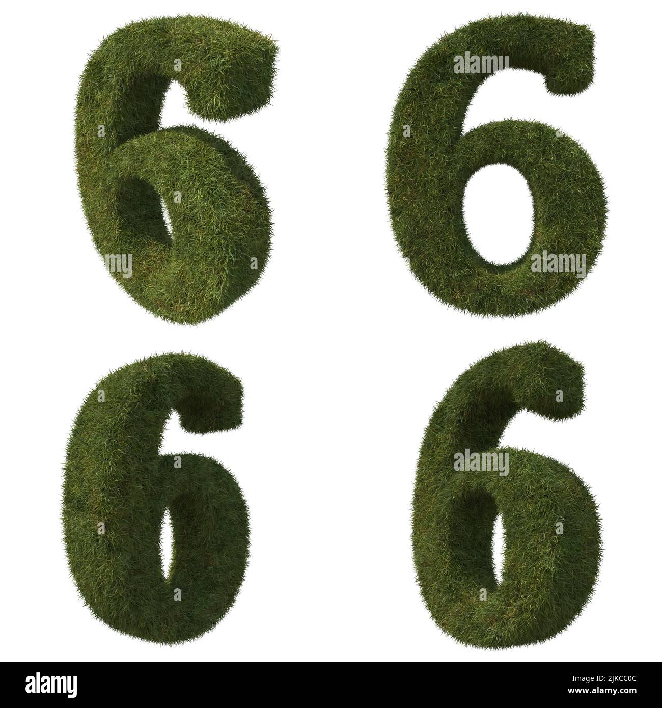 3D illustration of Grass numbers Stock Photo - Alamy