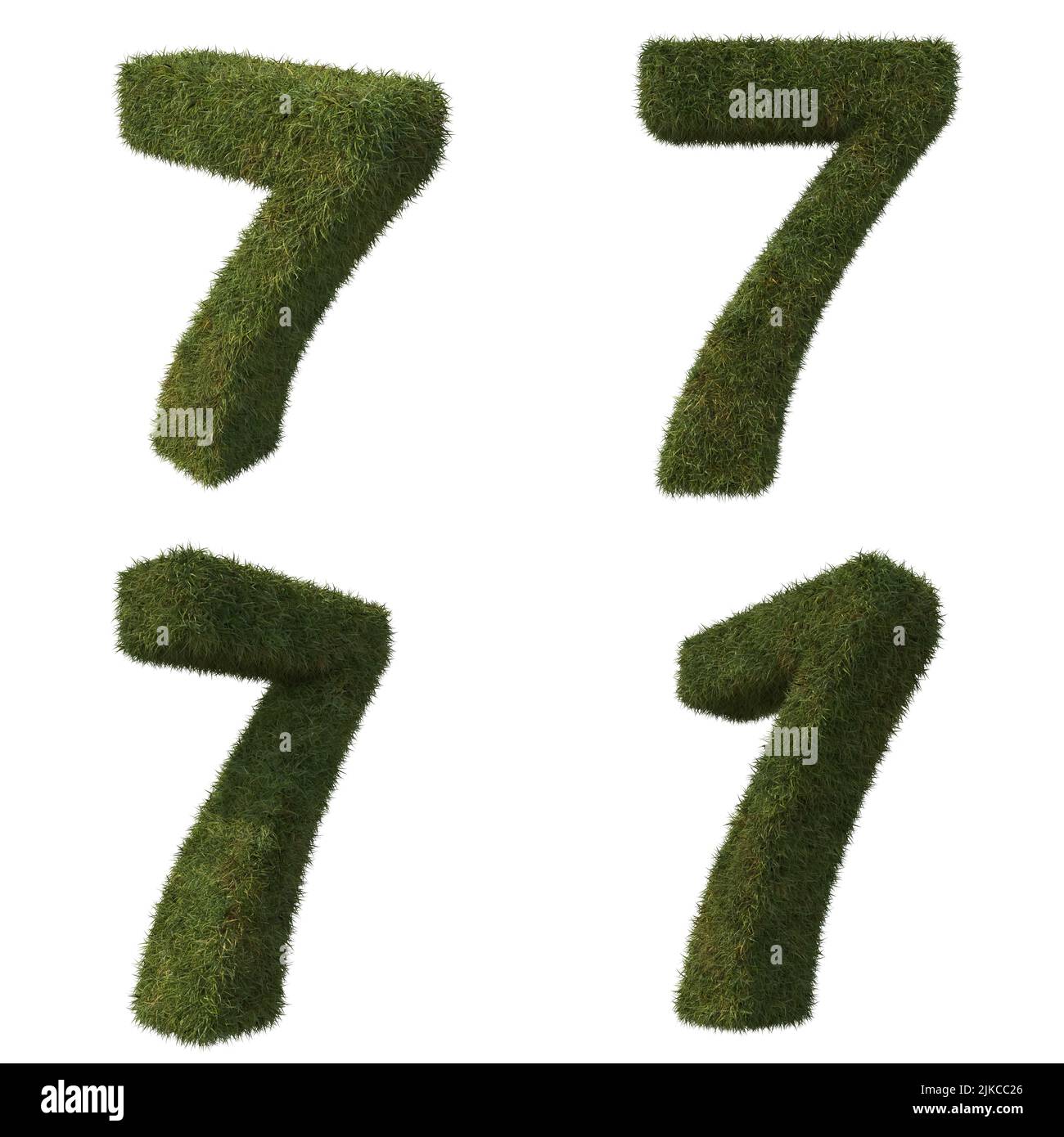 3D illustration of Grass numbers Stock Photo - Alamy