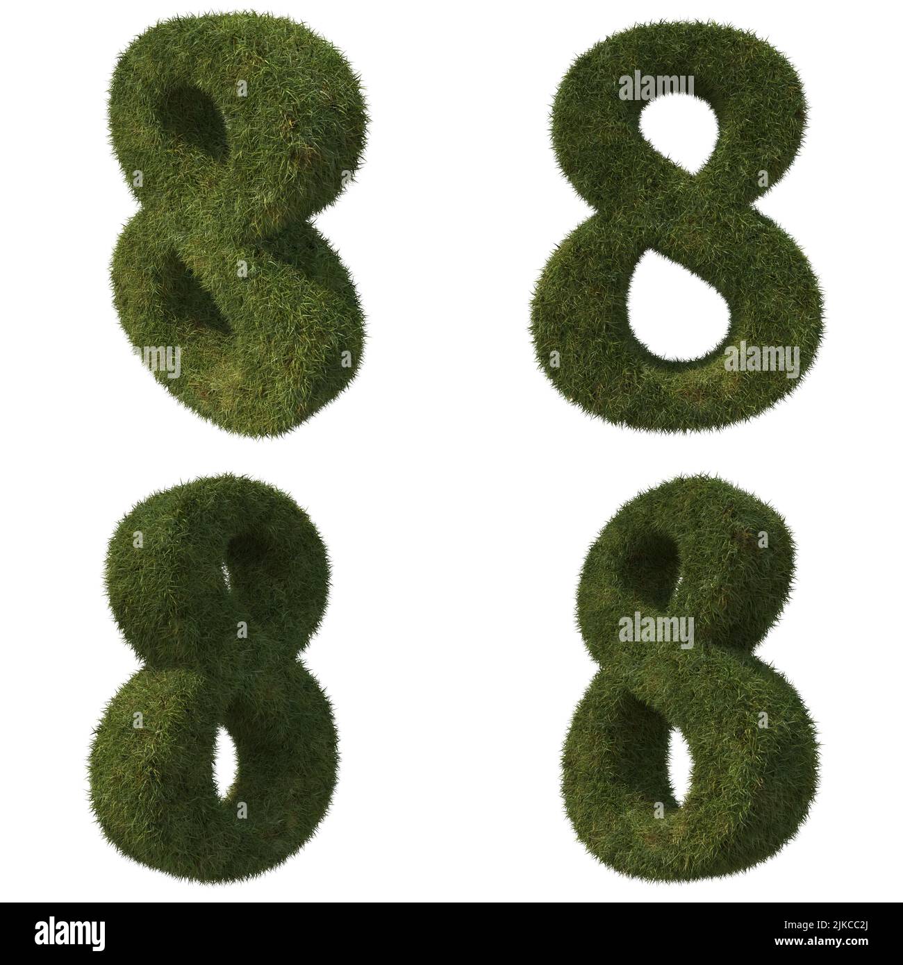 3D illustration of Grass numbers Stock Photo - Alamy